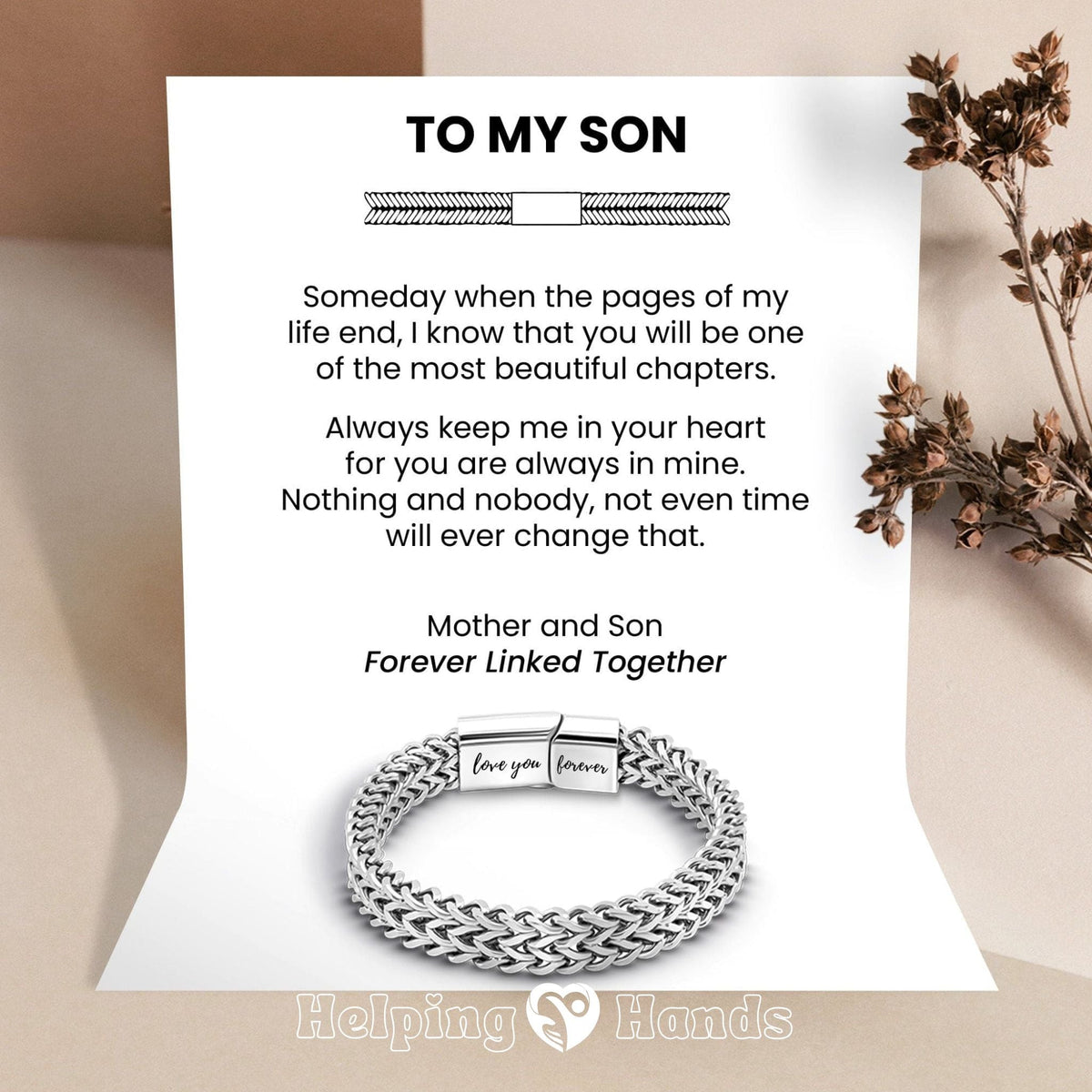 To My Son - Forever Linked Together | Chain Bracelet – Helping Hands UAE